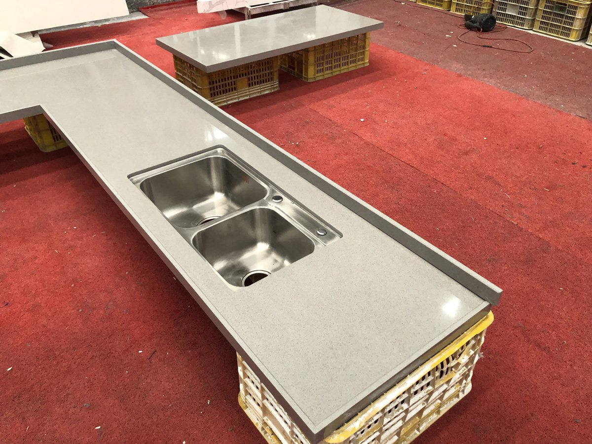 Grey Quartz Kitchen Countertops - Loong Stone